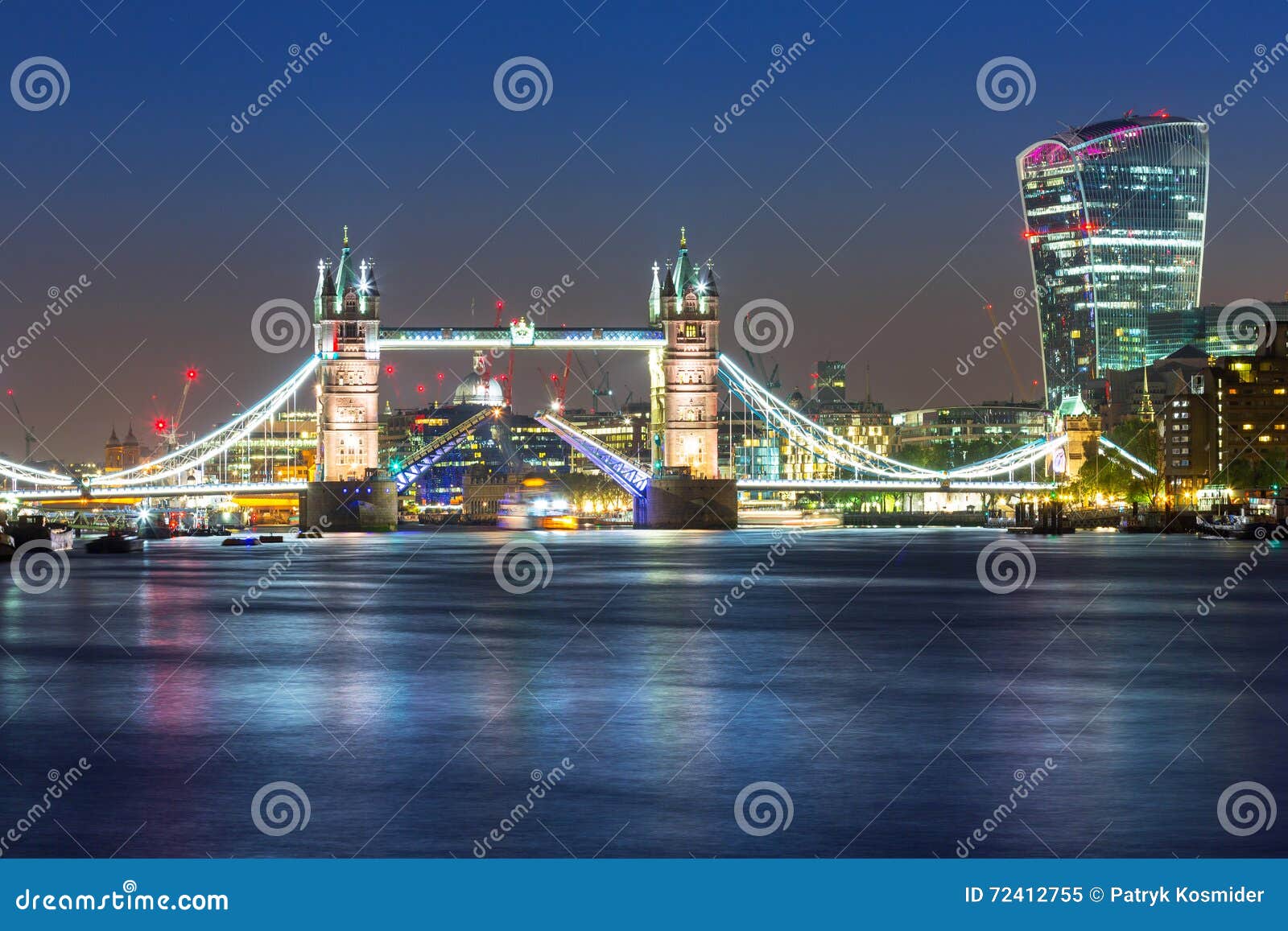 Tower Bridge in London at Night Stock Image - Image of architecture ...