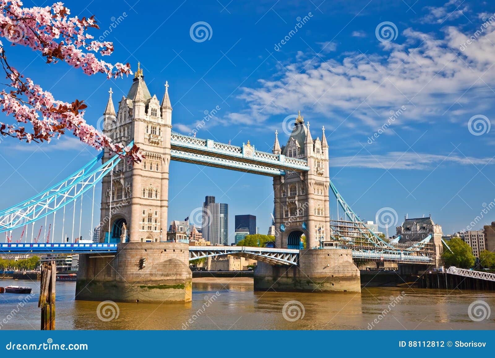 Tower Bridge in London at Spring Stock Photo - Image of sightseeing ...
