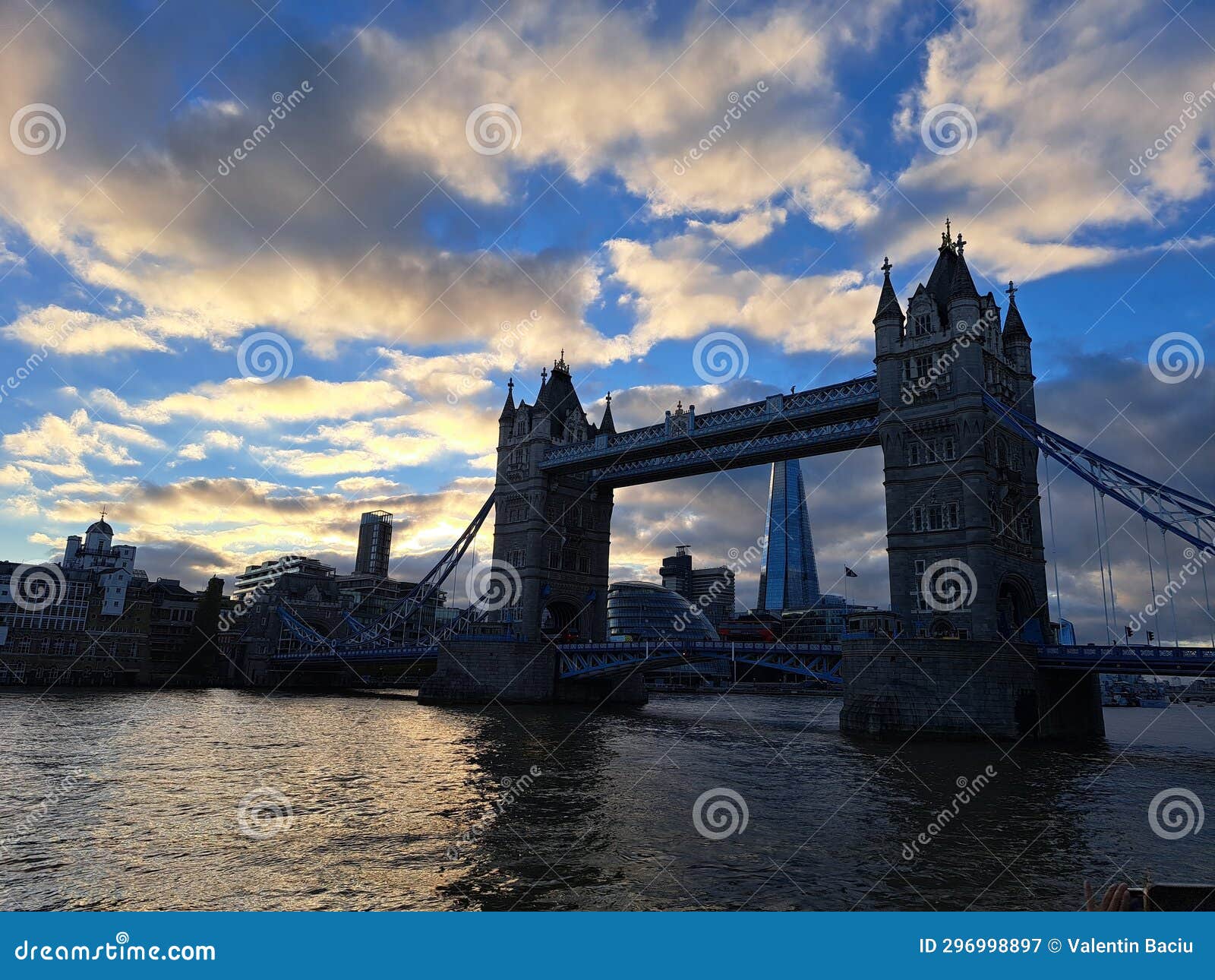 The Tower Bridge of London after Sunset Stock Image - Image of waterway ...