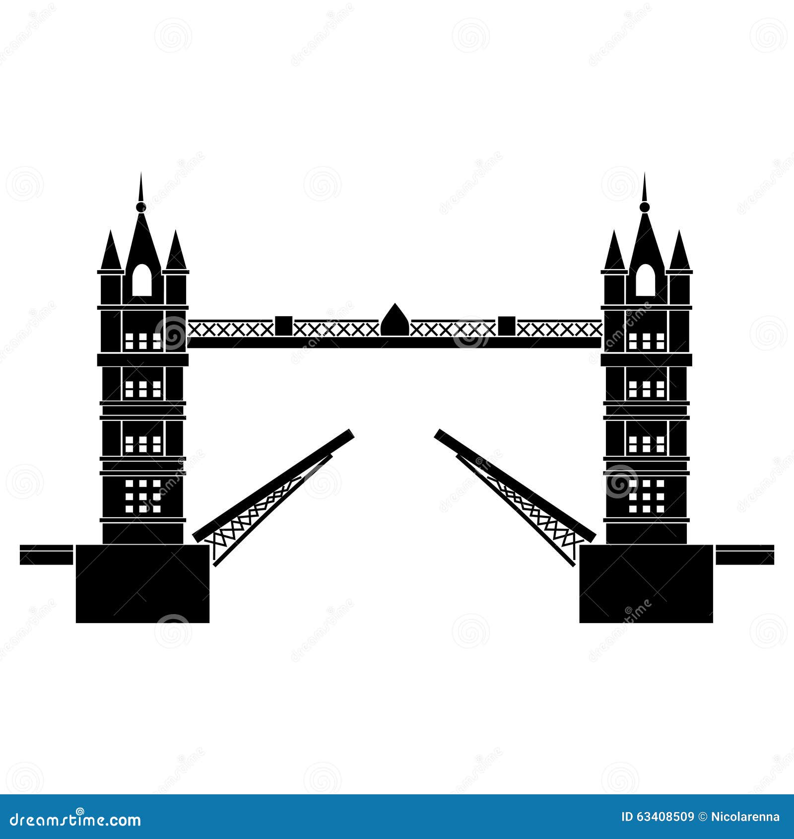 Tower bridge london vector stock vector. Illustration of tower - 63408509