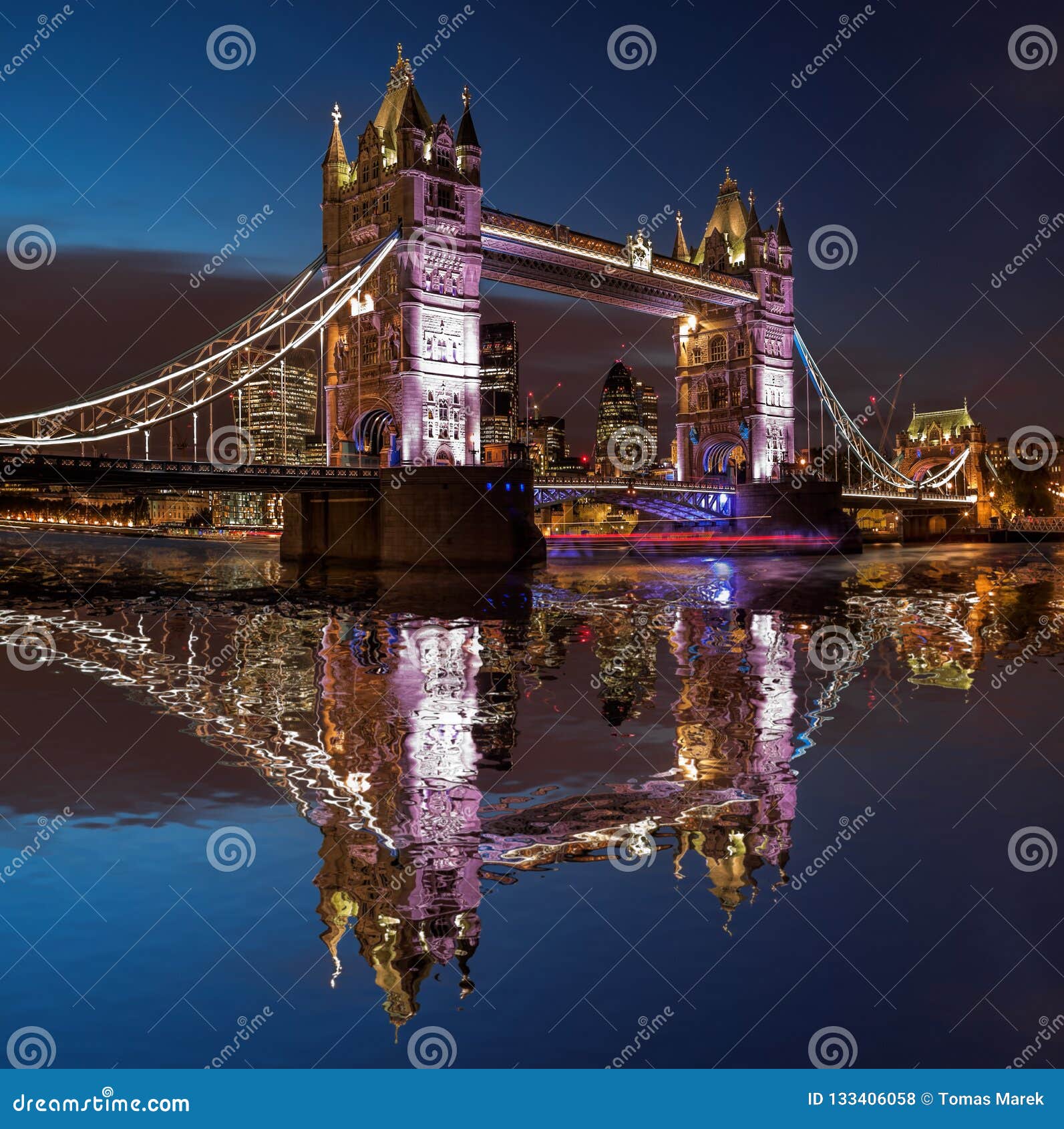 Tower Bridge at Night in London, England, UK Stock Photo - Image of ...