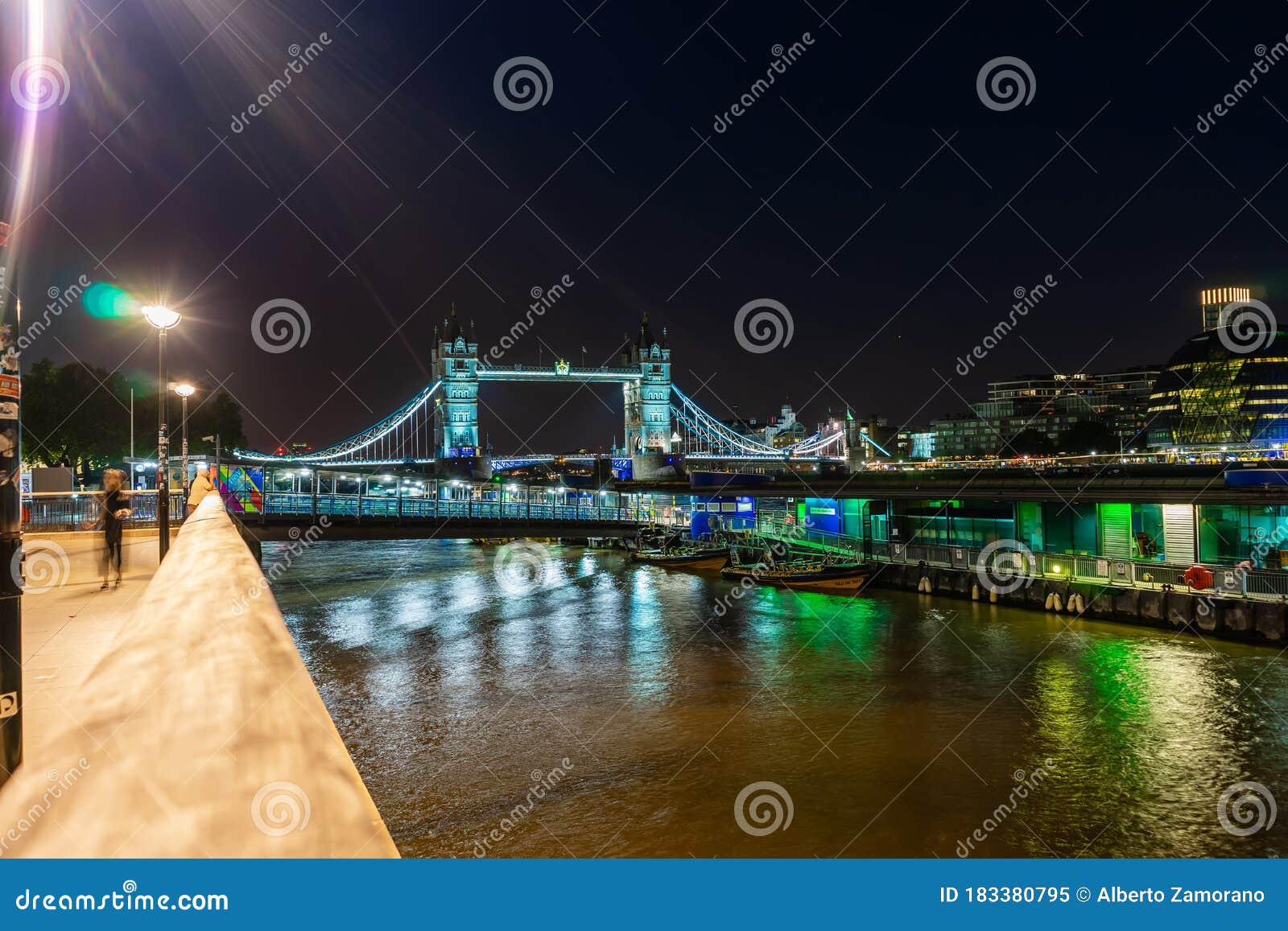 Tower Bridge at Night in London, England, UK. Stock Image - Image of ...