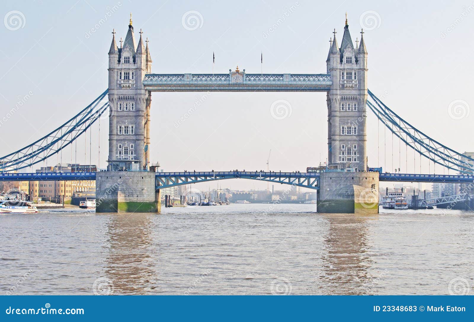 Tower Bridge from the River Thames Stock Image - Image of history ...