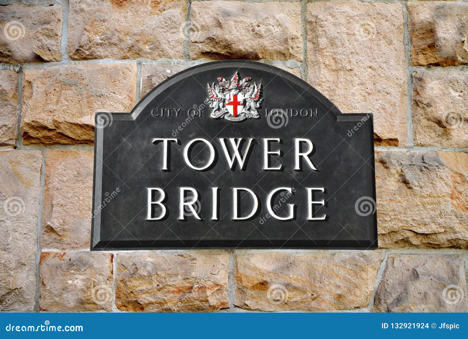Tower Bridge Sign in London Stock Photo - Image of city, monuments ...