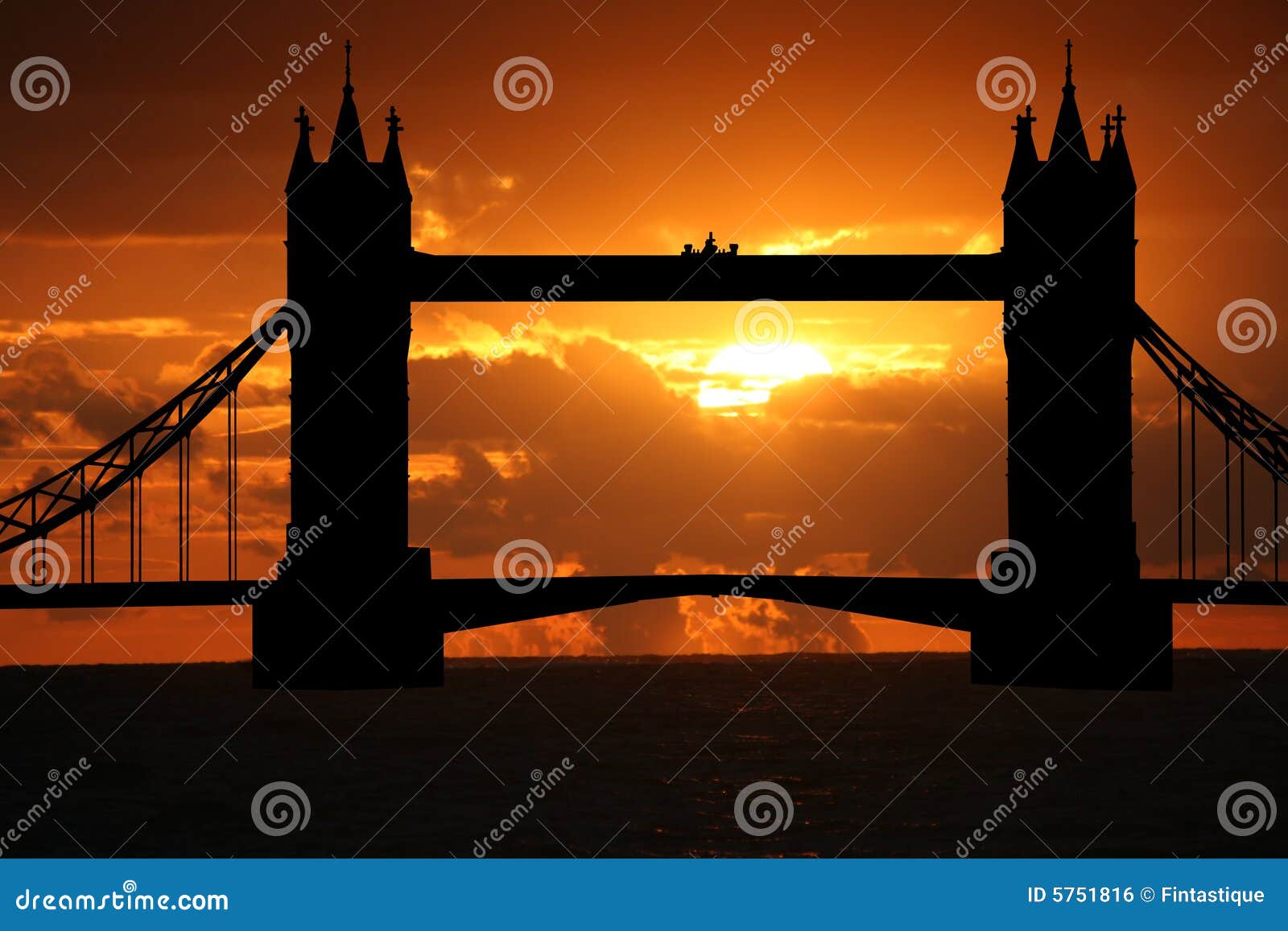 Tower bridge at sunset stock illustration. Illustration of dusk - 5751816