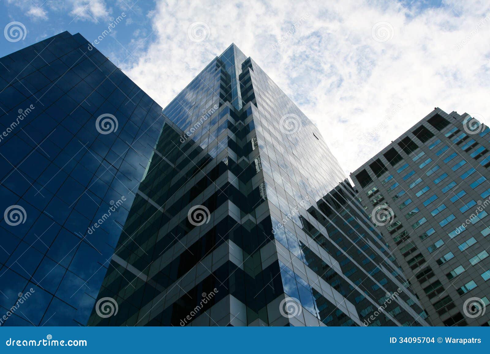Tower building in blue sky stock photo. Image of glass - 34095704