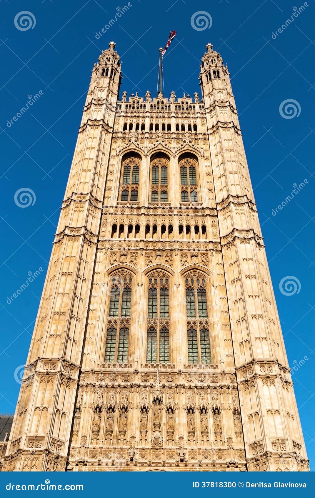 Tower in the Building of British Parliament Stock Photo - Image of ...