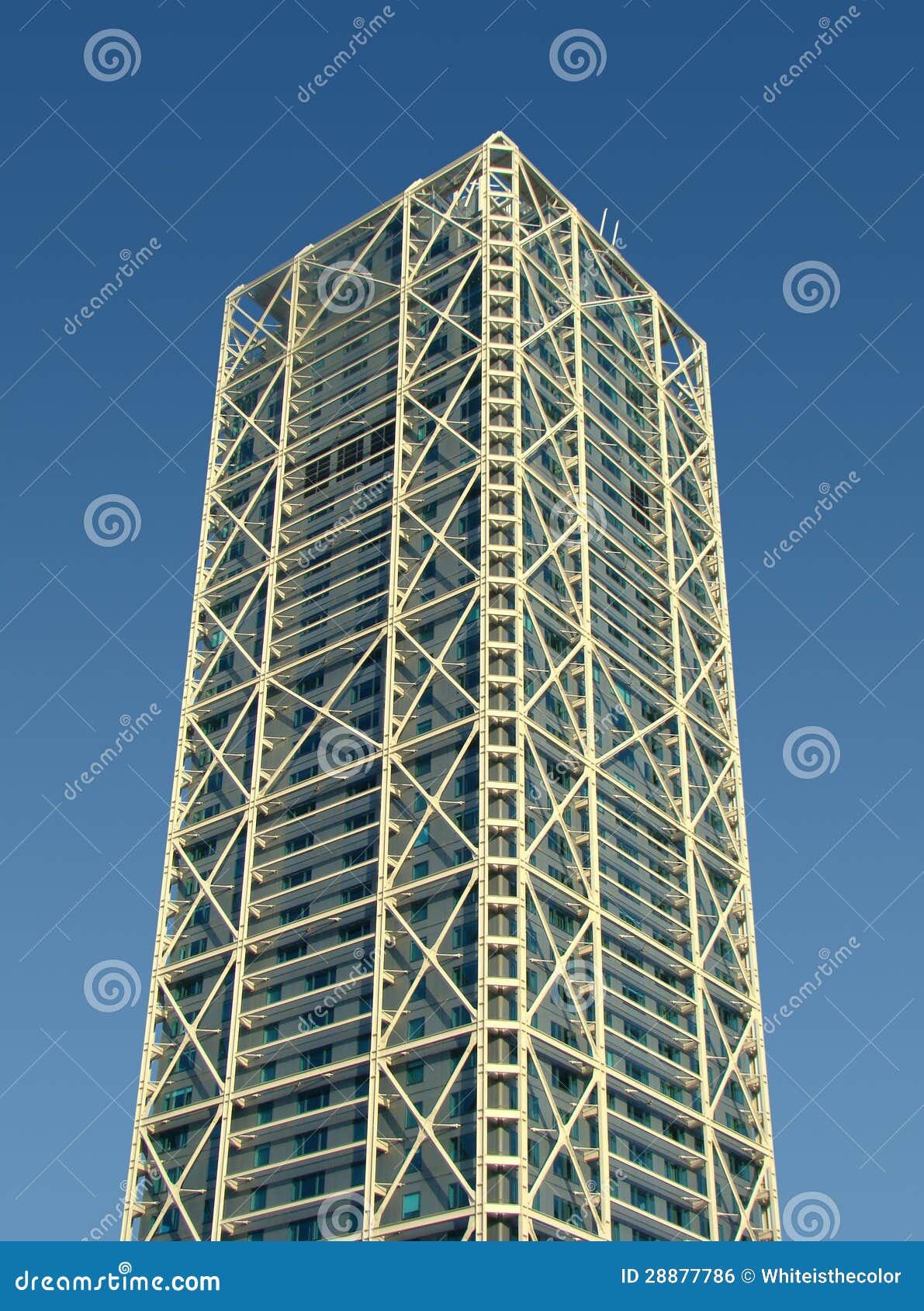 Tower Building with External Metallic Structure Stock Photo - Image of ...