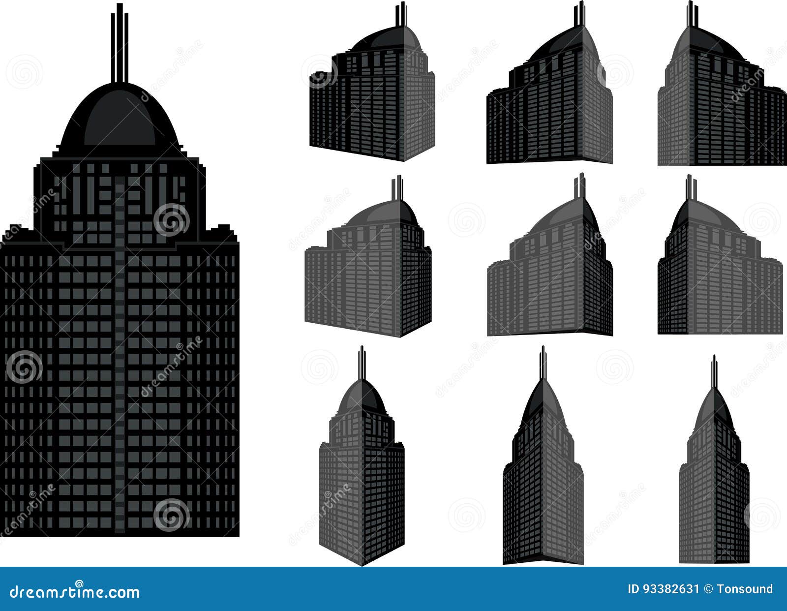 Tower building set. stock vector. Illustration of home - 93382631