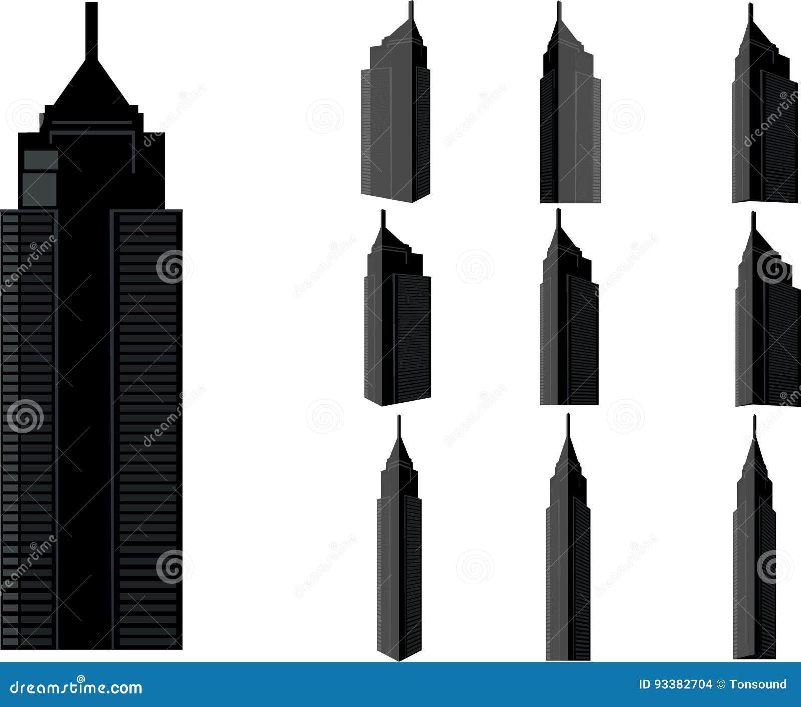 Tower building vector set. stock vector. Illustration of home - 93382704