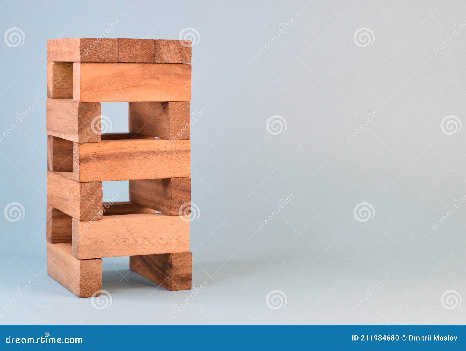 A Tower Built from Wooden Toy Blocks Stock Photo - Image of isolated ...