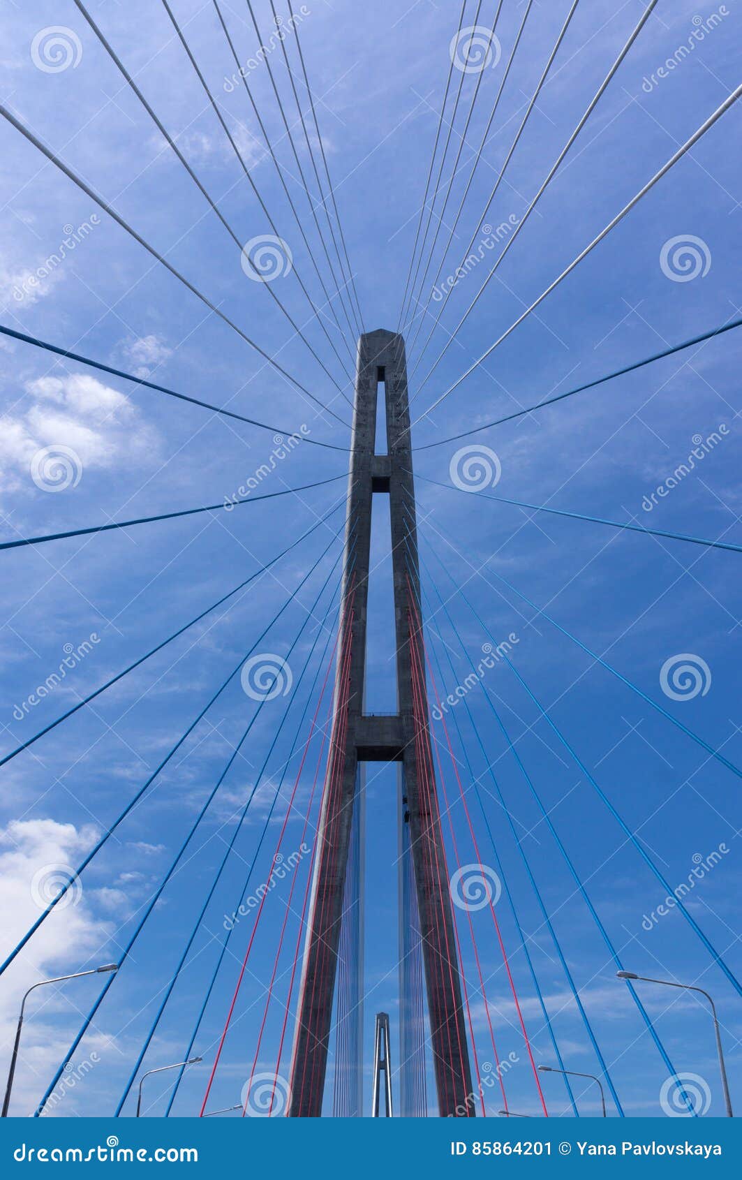 The Tower of the Cable-stayed Bridge Stock Image - Image of modern ...