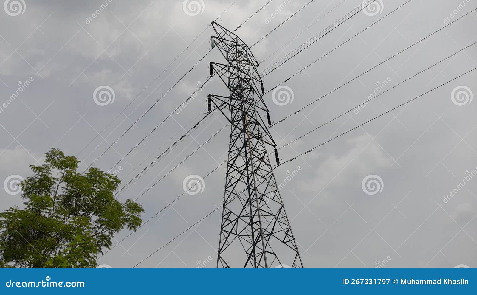 A Tower of Cables for Electric Stock Image - Image of fence, vehicle ...