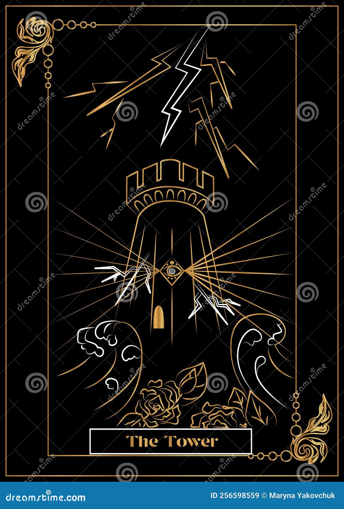 The Tower Card stock vector. Illustration of fantasy - 256598559
