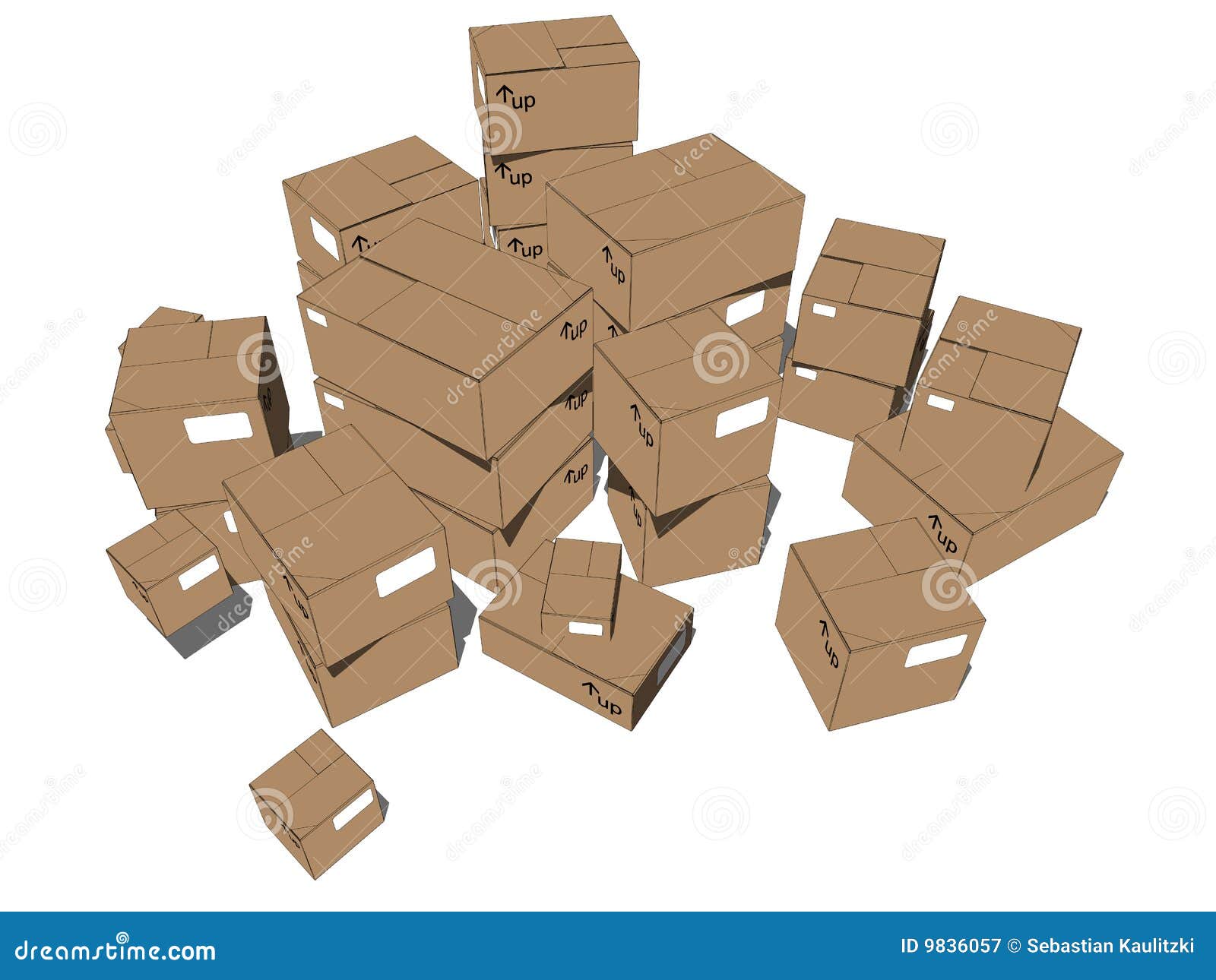 Tower of cartons stock vector. Illustration of crate, card - 9836057