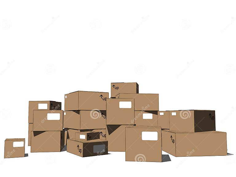 Tower of cartons stock vector. Illustration of isolated - 9836076