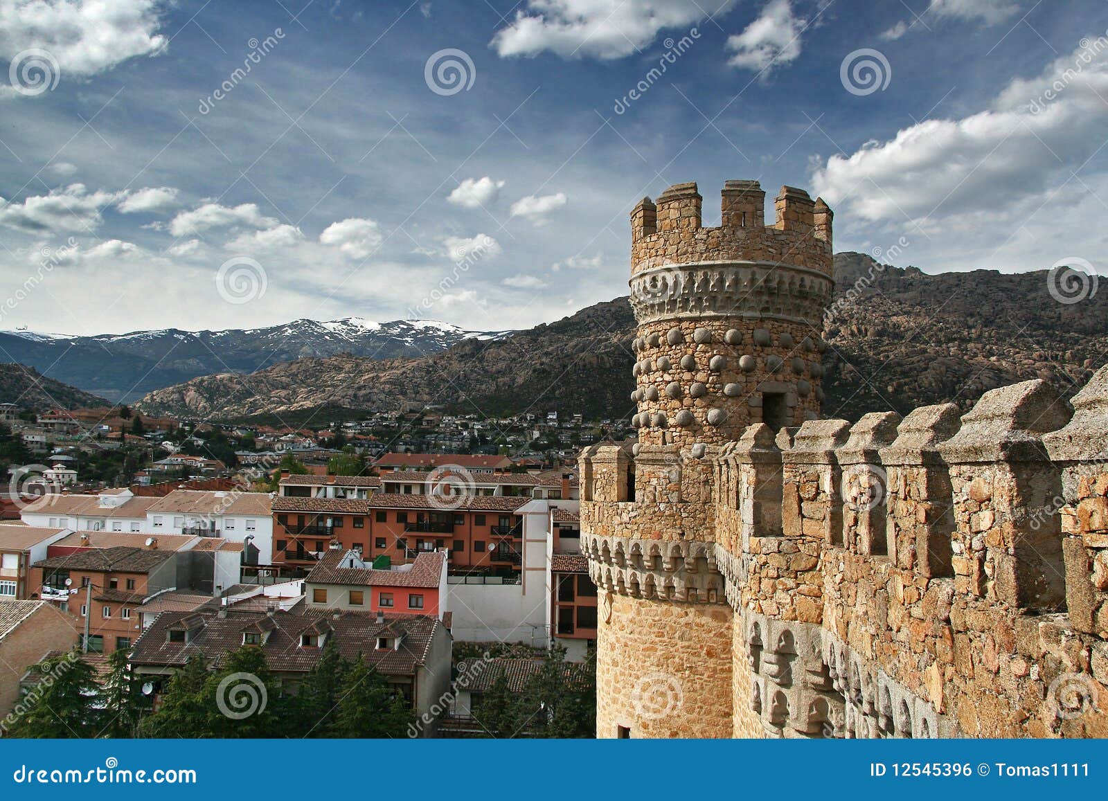 Tower in Castle Manzanares El Real - Spain Stock Photo - Image of ...