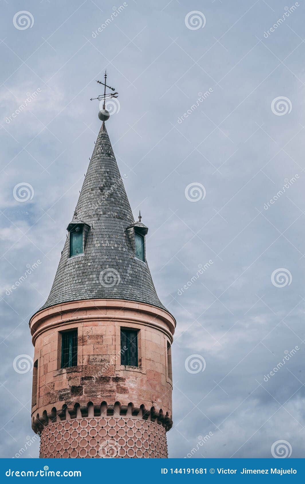 Tower of Castle with Weather Vane Stock Image - Image of roof, window ...