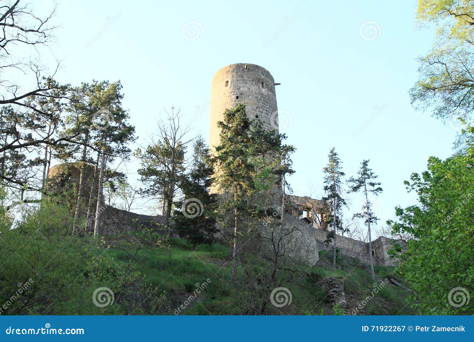 Tower of castle Zebrak stock image. Image of walls, wall - 71922267