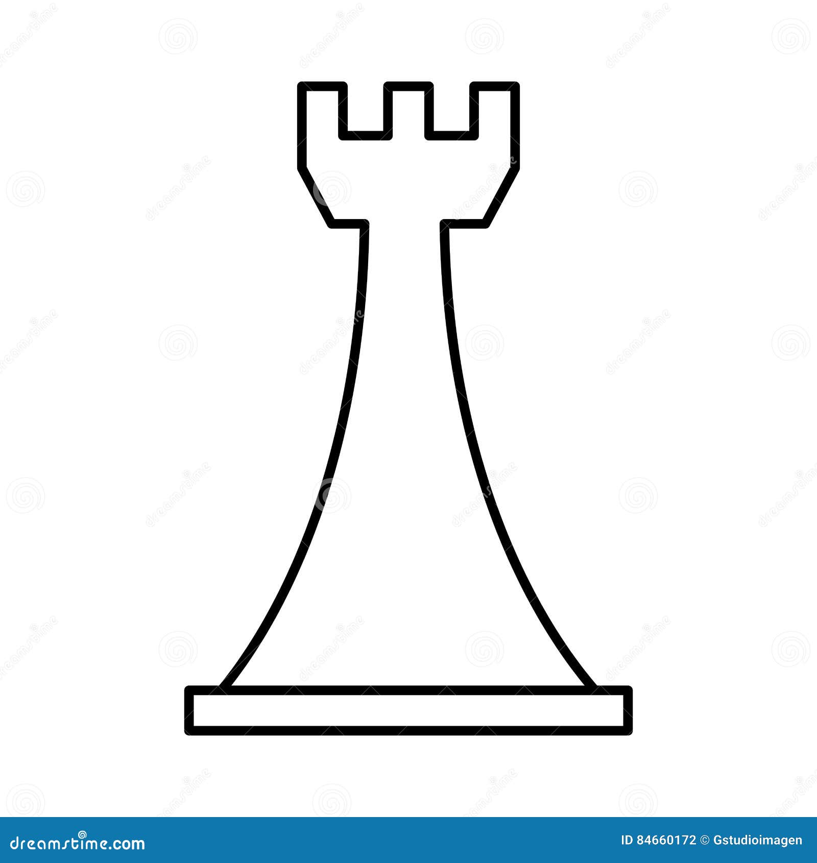 Tower Chess Piece Isolated Icon Stock Illustration - Illustration of ...