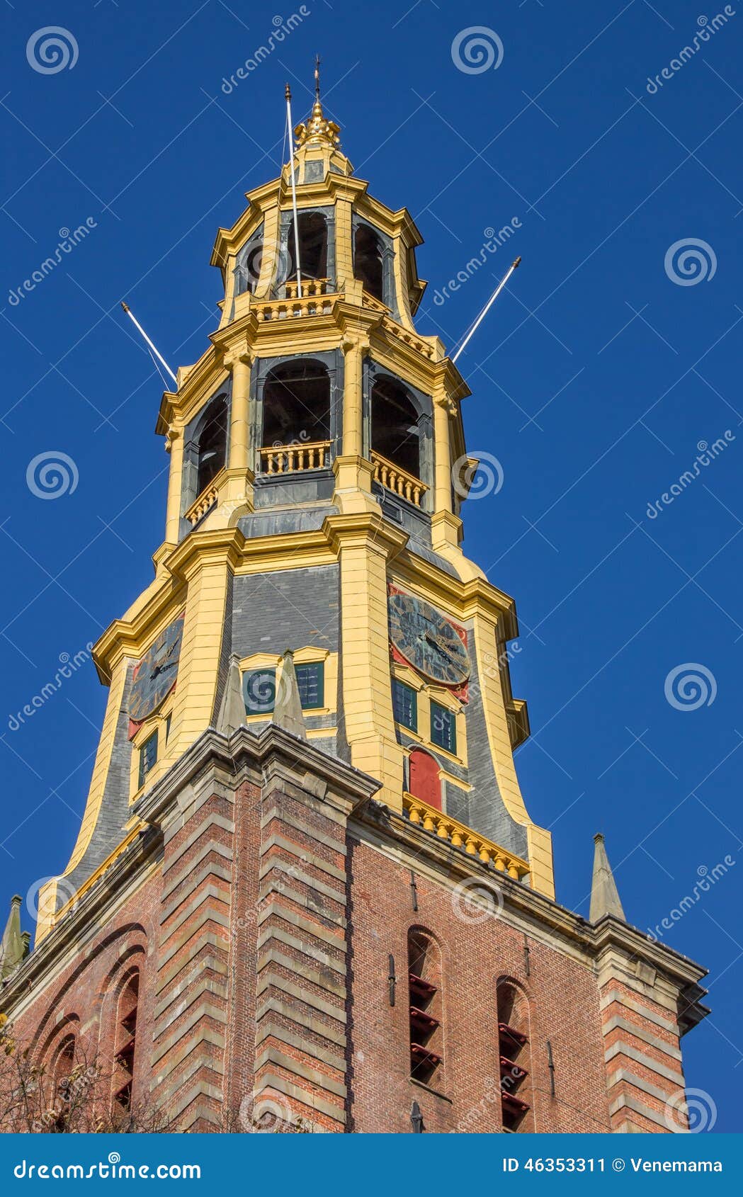 Tower of the a Church in Groningen Stock Image - Image of history ...
