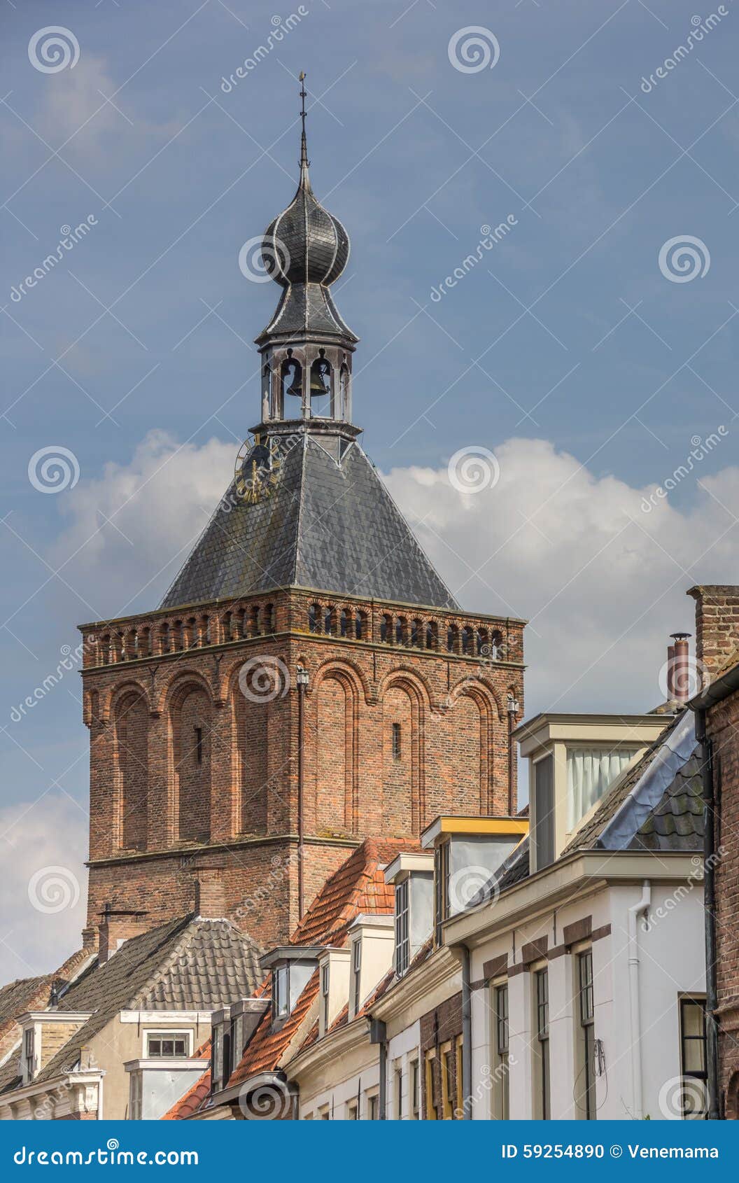 Tower of the City Gate of Culemborg Stock Photo - Image of blue ...