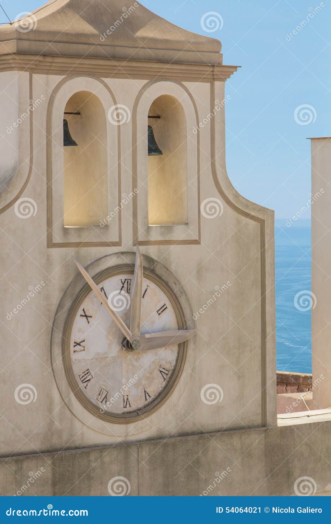 Tower Clock on Castel Sant Elmo in Naples Italy Stock Image - Image of ...