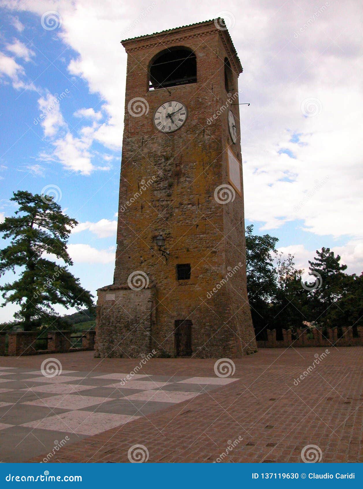 Tower Clock of Castelvetro, Modena, Italy Stock Photo - Image of ...