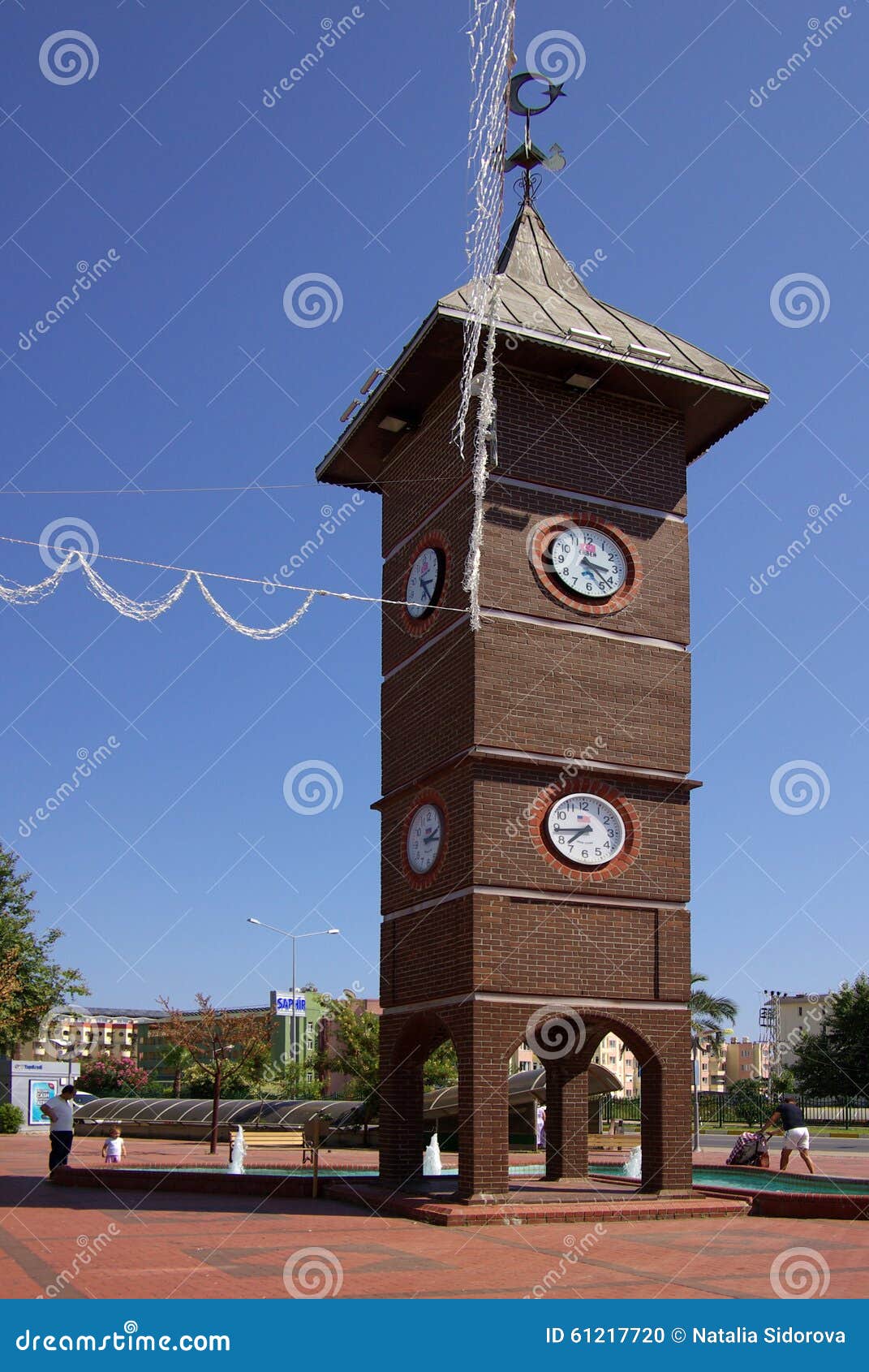 Tower Clock on the Central Square Editorial Image - Image of landmark ...