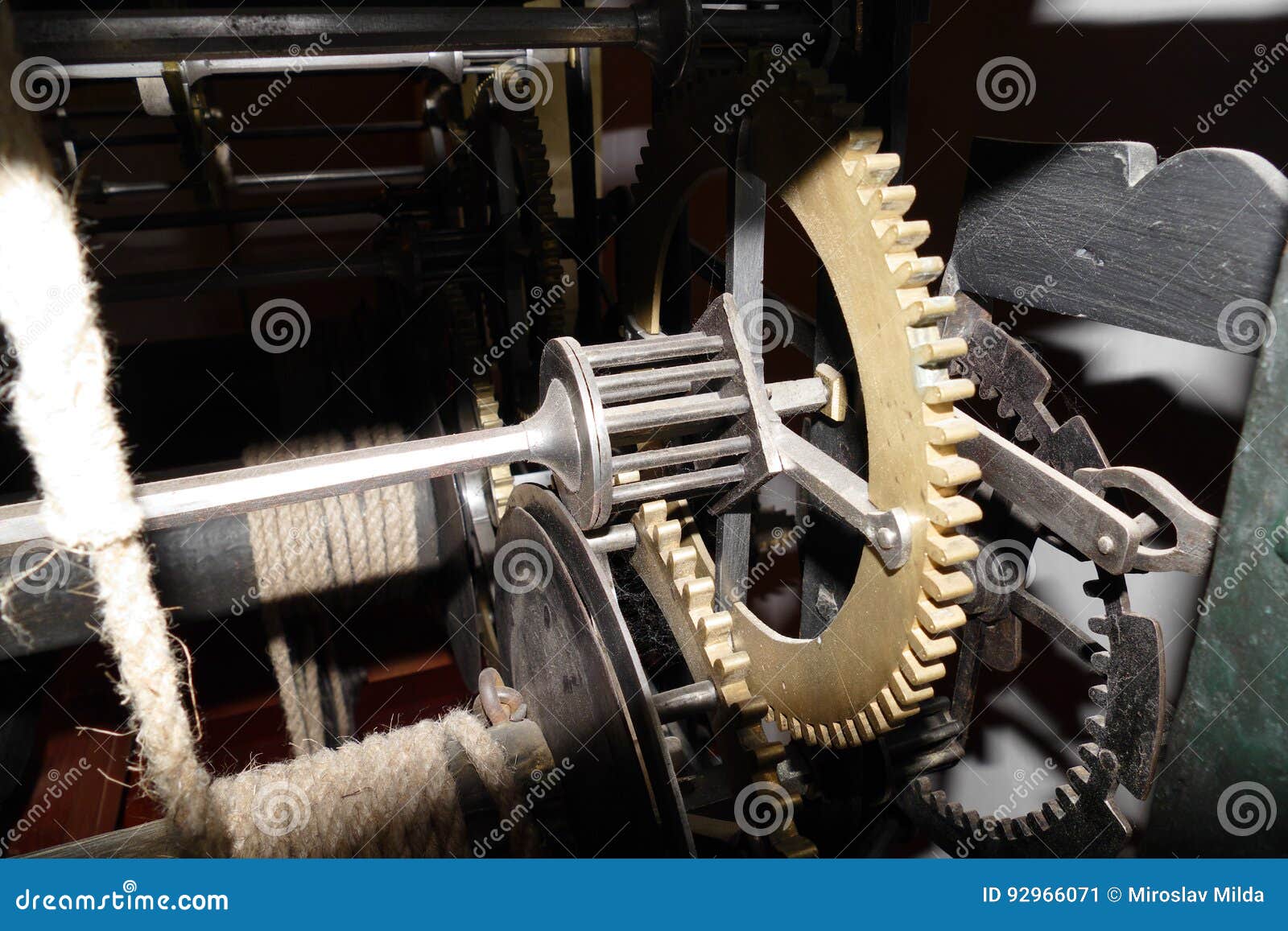 Tower clock engine stock image. Image of clock, metal - 92966071
