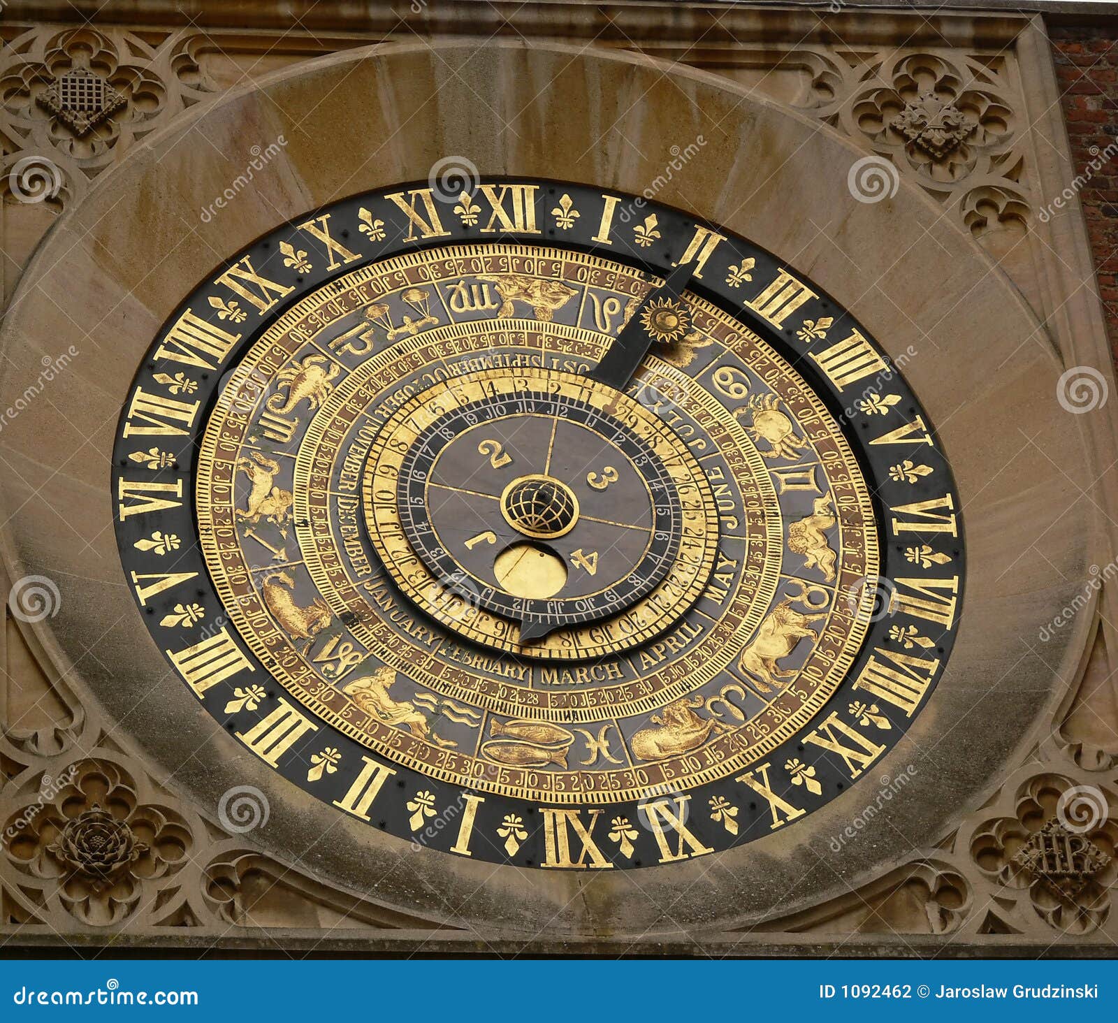 Tower Clock in Hampton Court in London Stock Photo - Image of tower ...