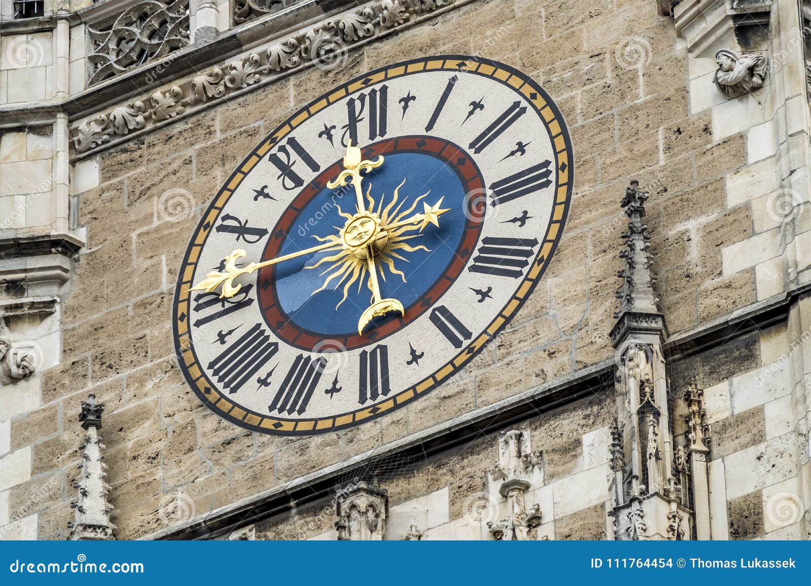 Tower Clock in Munich Close-up Stock Photo - Image of closeup, famous ...