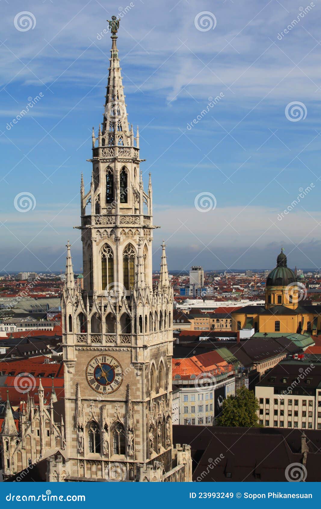 Tower Clock of Munich Germany Stock Image - Image of hall, castle: 23993249