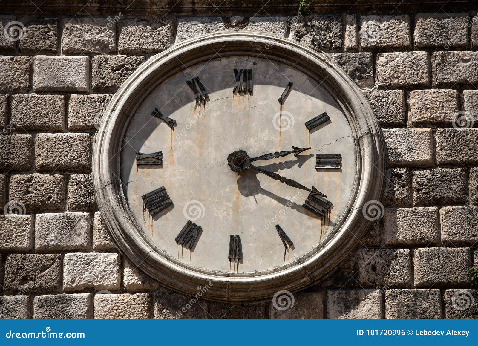 Tower Clock with Roman Numerals Stock Photo - Image of business, church ...