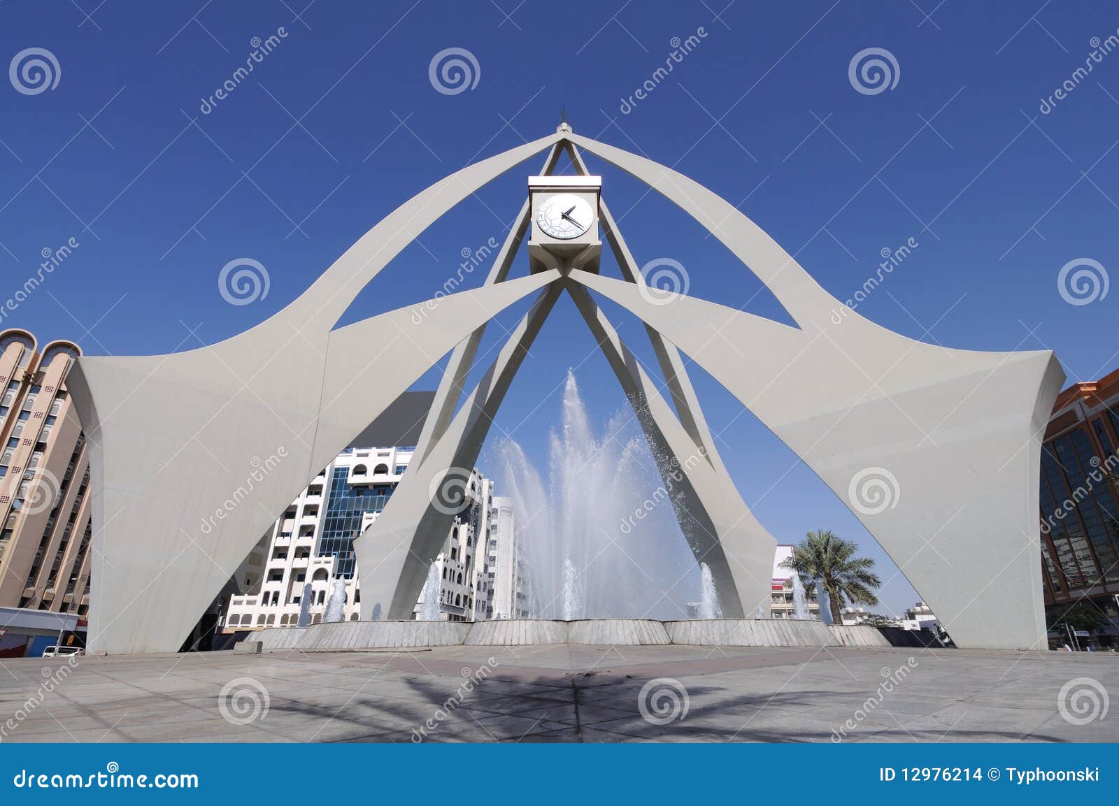 Tower Clock Roundabout in Dubai Stock Photo - Image of united, arabia ...