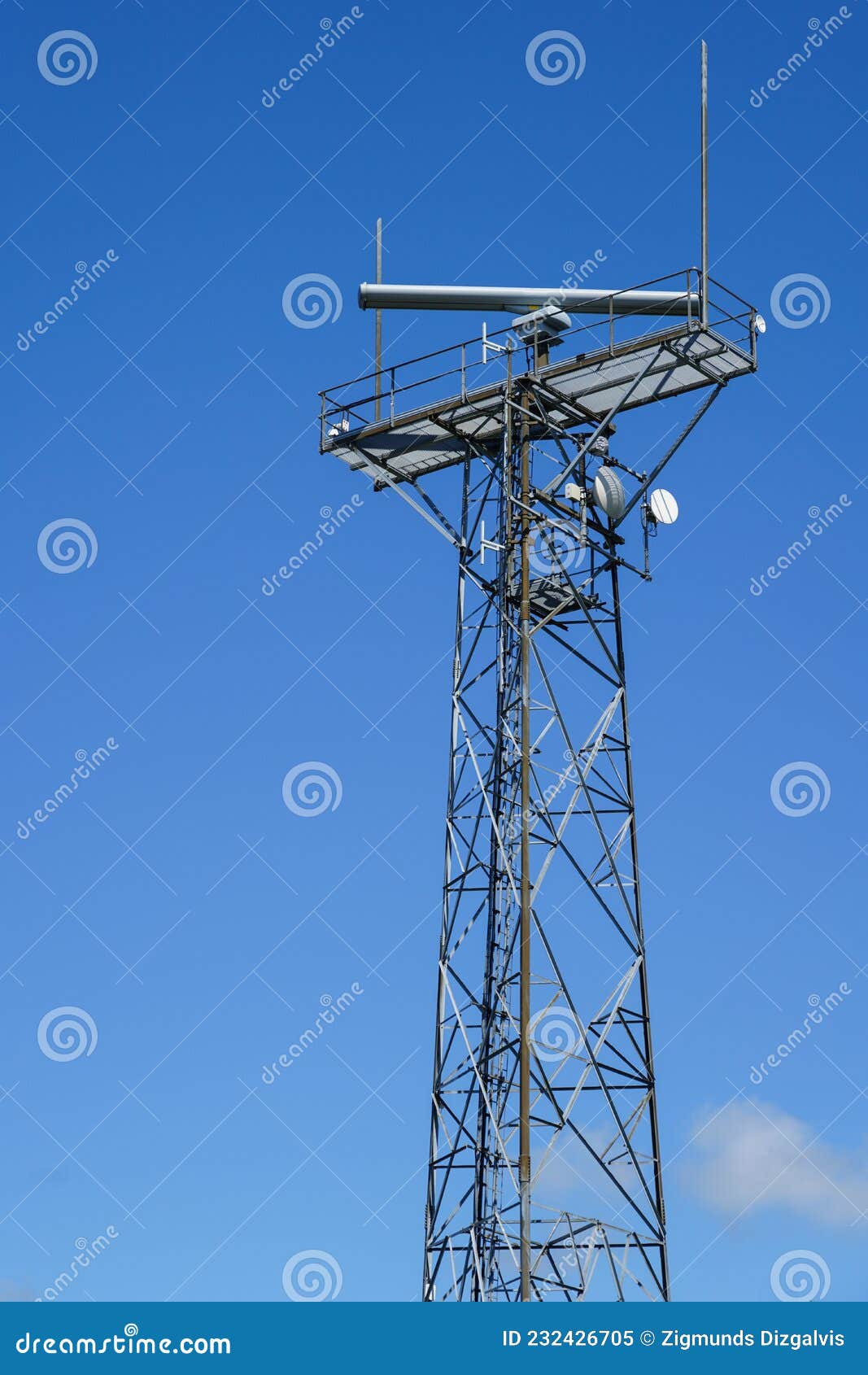 Tower with Coastal Surveillance Radar System and Various Communication ...