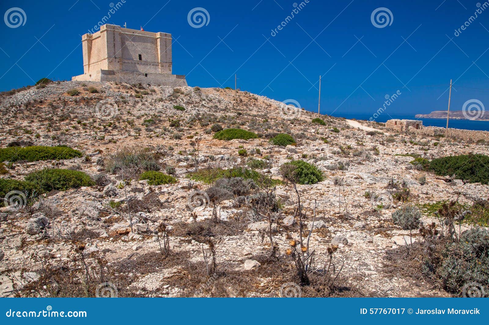 Tower at Comino, Malta stock image. Image of castle, saint - 57767017