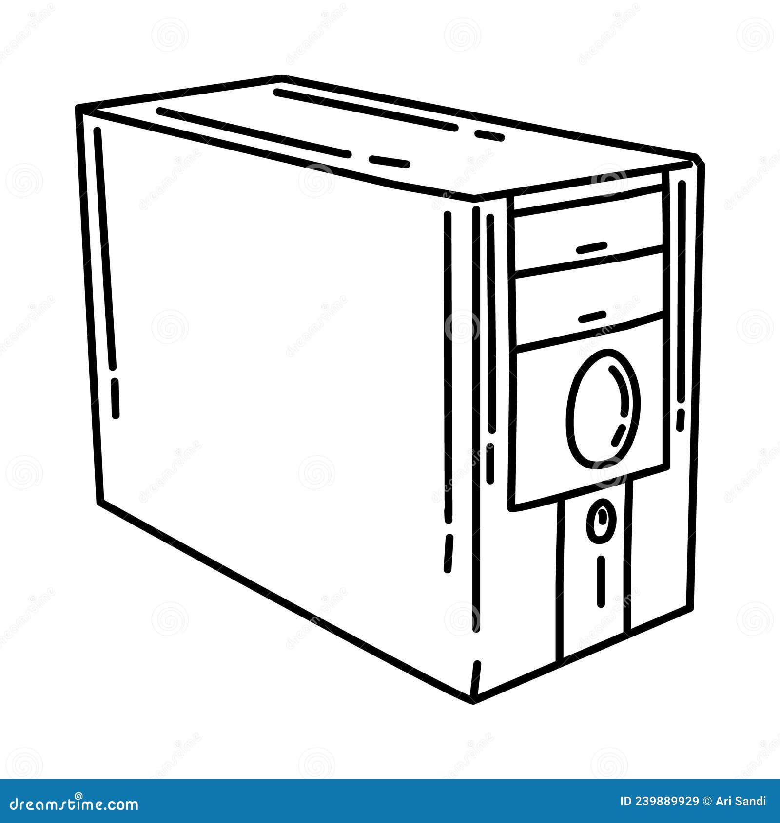 Tower Computer Personal Unit Icon. Doodle Hand Drawn or Outline Icon ...