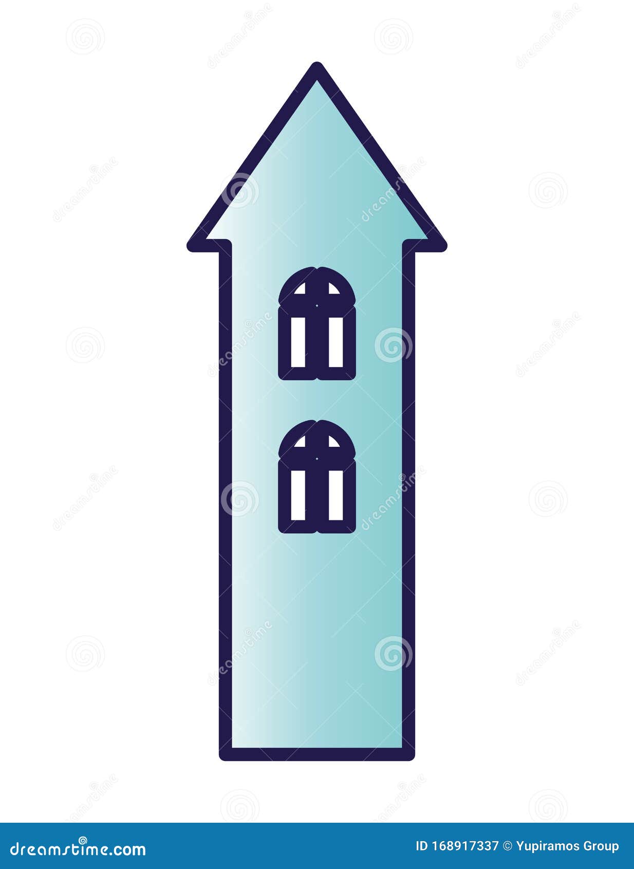 Tower Construction Architecture Facade Gradient Design Stock Vector ...