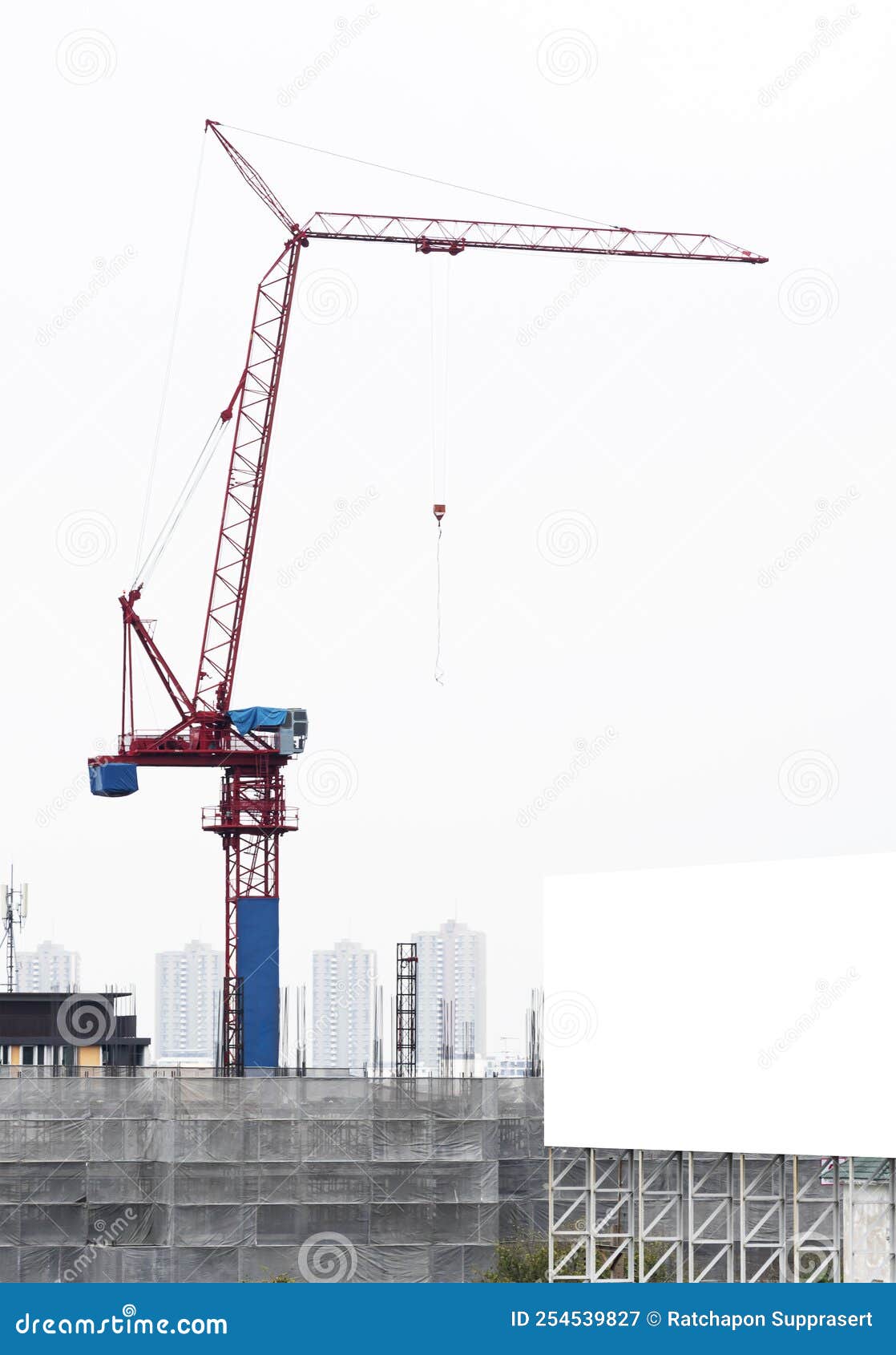 Tower Construction Crane in Rooftop Building Construction Site Stock ...