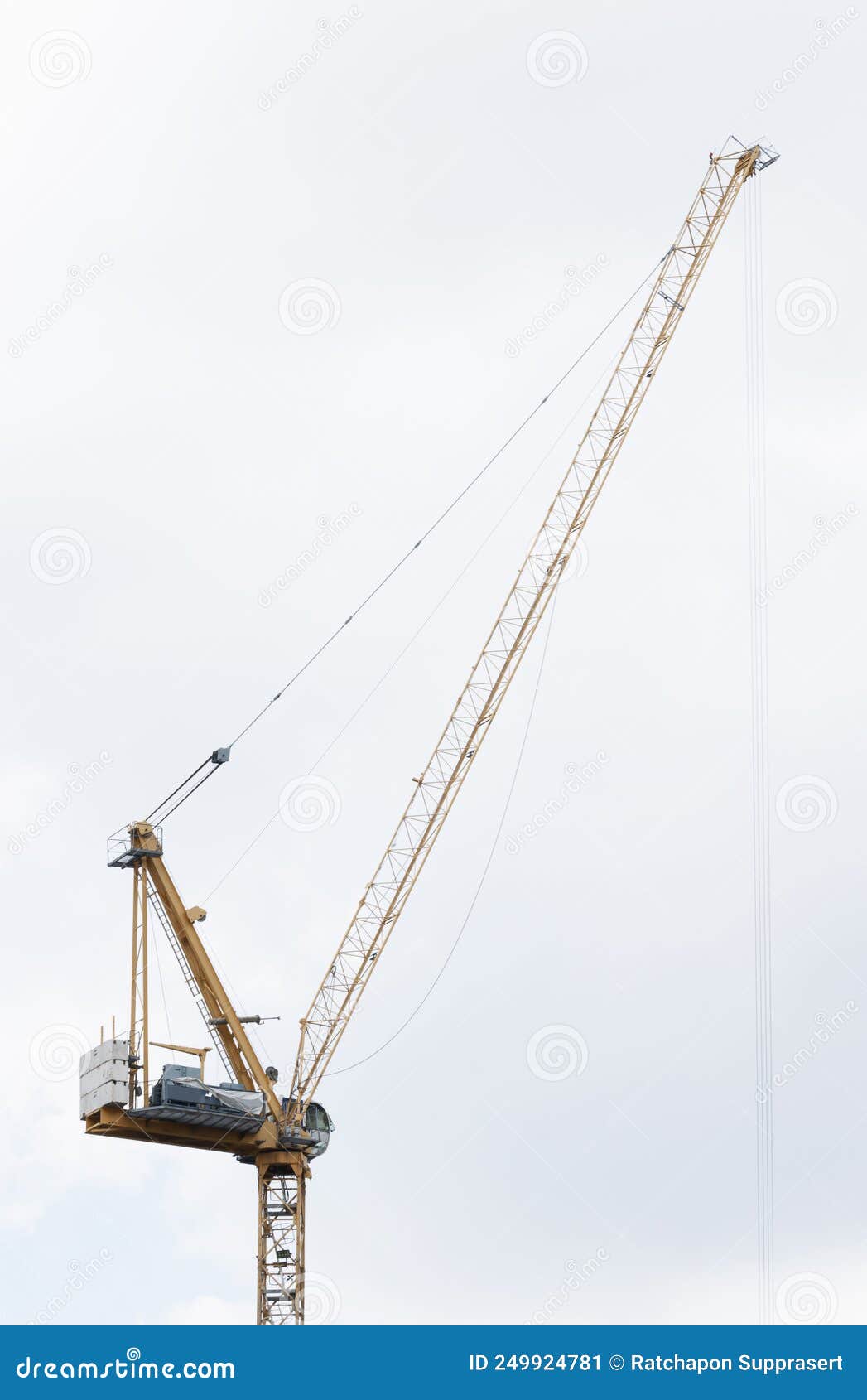 Tower Construction Crane with White Background Stock Image - Image of ...