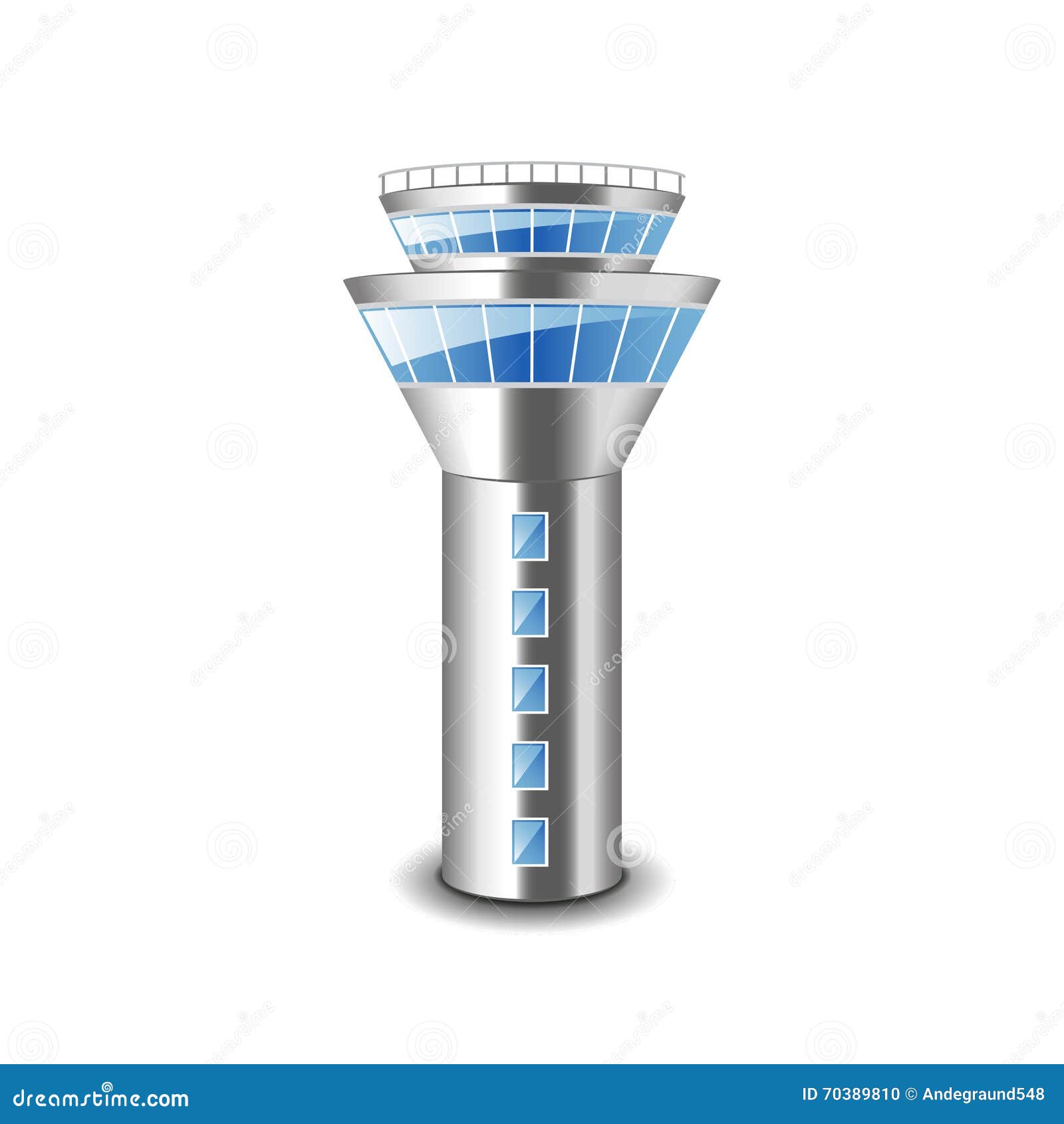 Tower Control Isolated on White Vector Stock Vector - Illustration of ...