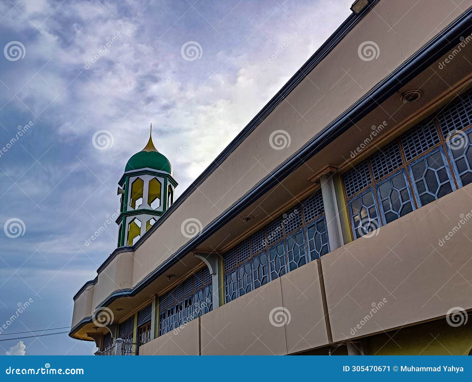 Tower from the Corner of a Mosque Building Stock Image - Image of dome ...