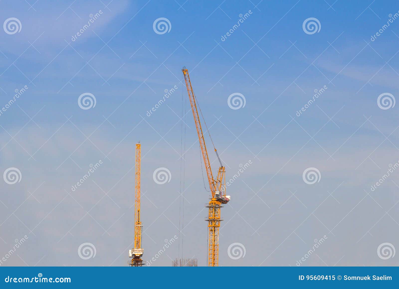 Tower Crain Construction Building in Blue Sky Editorial Image - Image ...