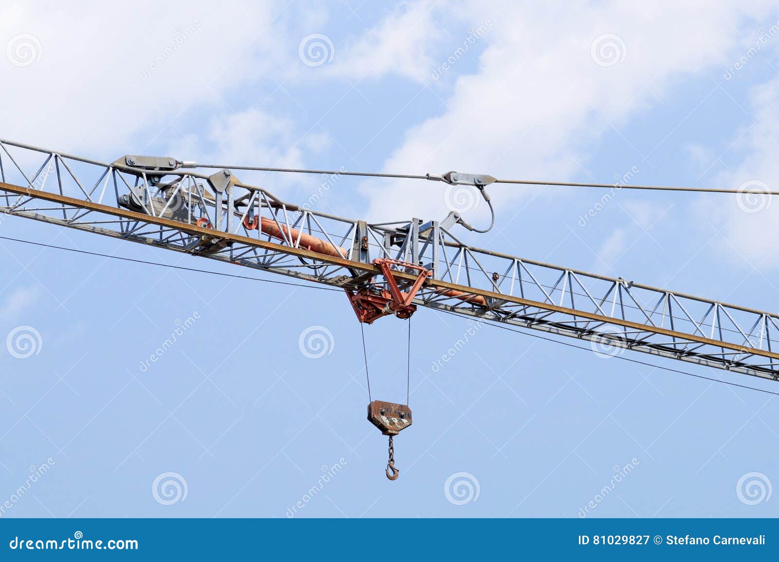 Tower Crane Arm in the Blue Sky Background Stock Image - Image of ...