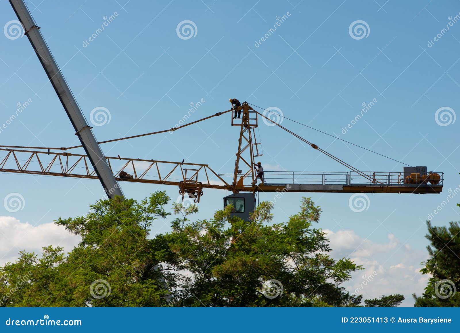 Tower crane assembly stock image. Image of jack, device - 223051413