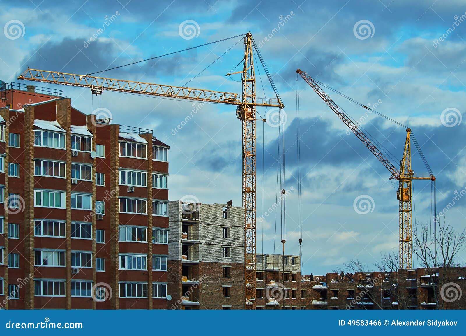 Tower Crane on a Background of the Sky. Stock Photo - Image of ...