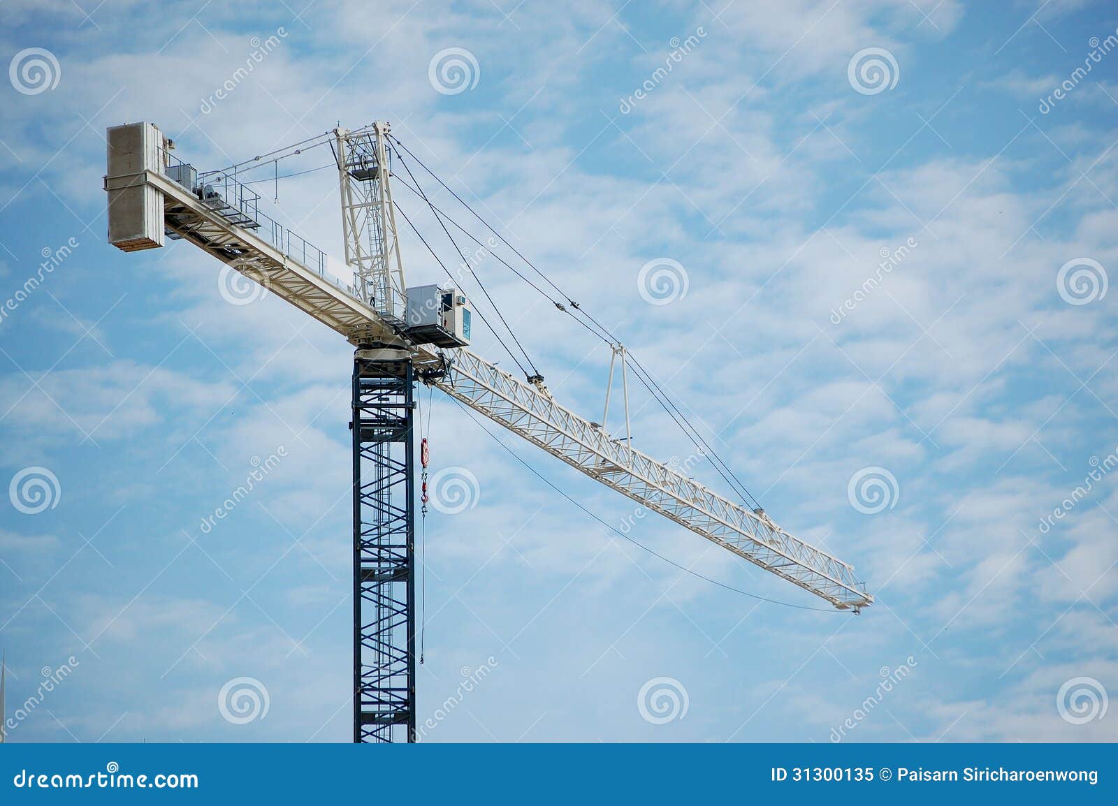 Tower Crane and the Blue Sky Stock Image - Image of clouds, work: 31300135