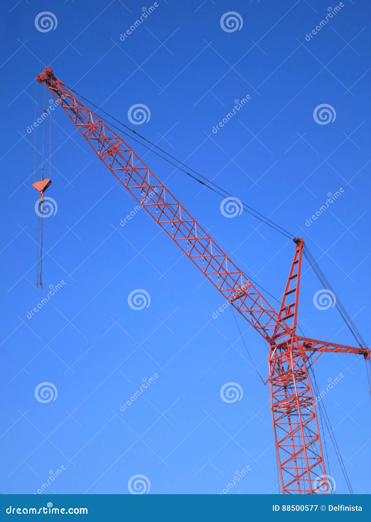 Tower Crane on Blue Sky - Stock Picture Stock Image - Image of flat ...