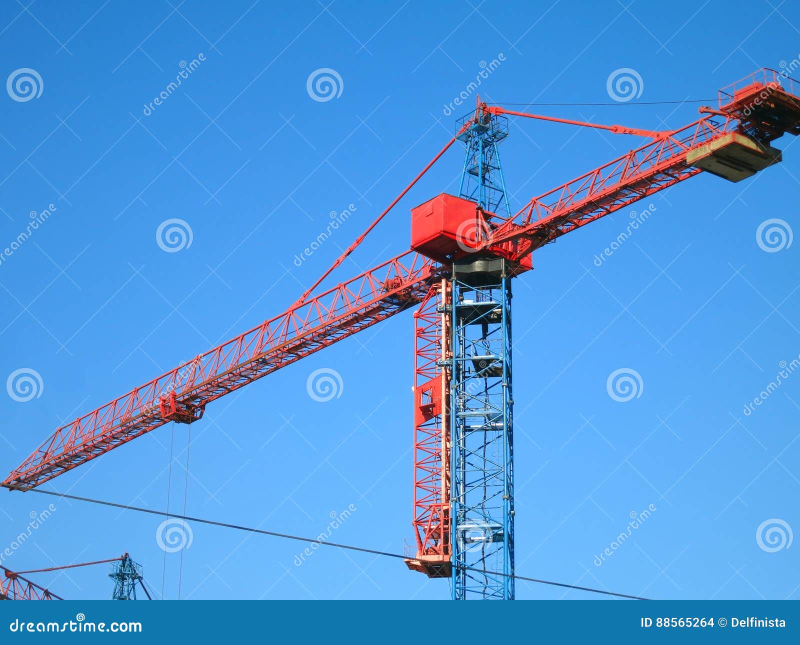 Tower Crane on Blue Sky - Stock Picture Stock Photo - Image of ...